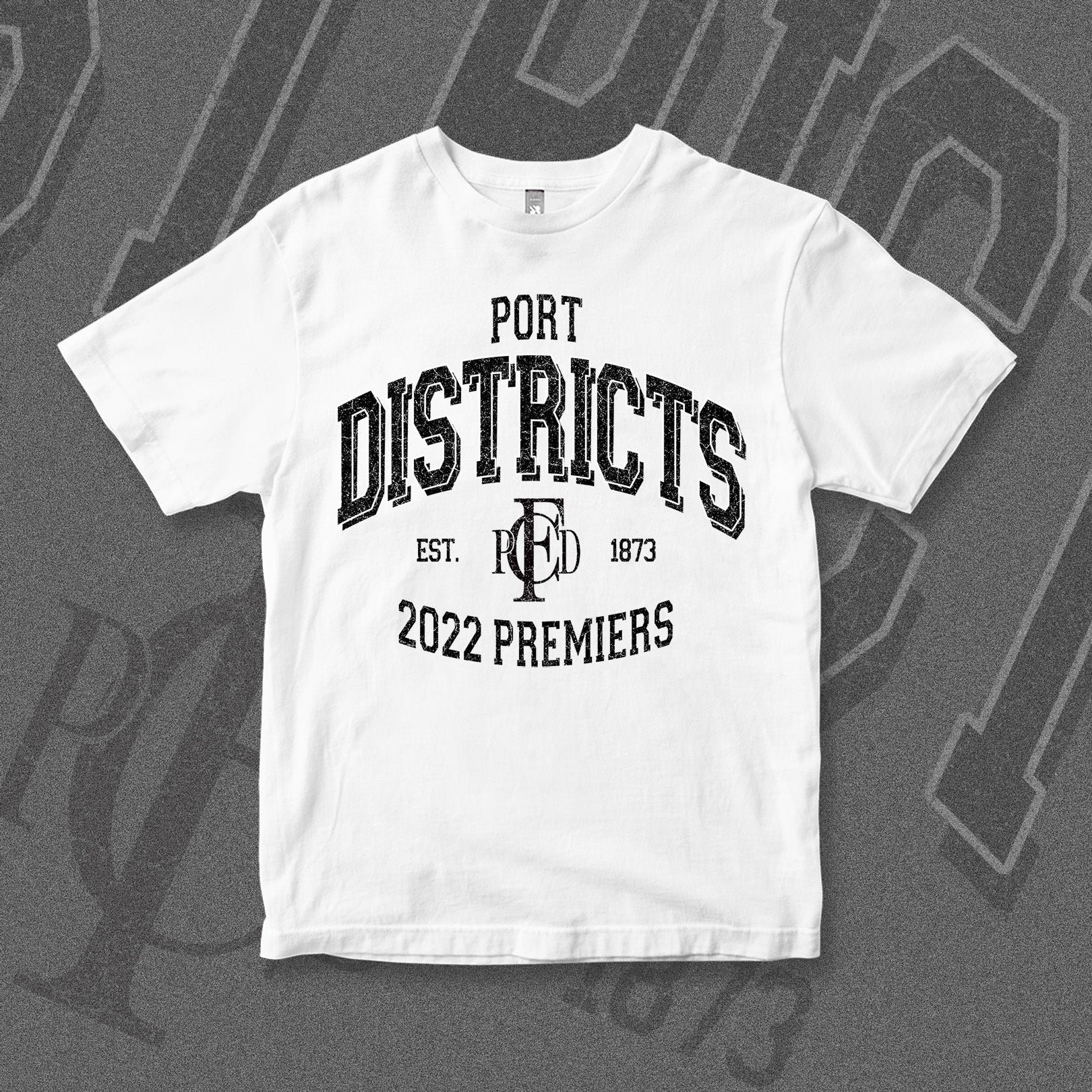 PORT DISTRICTS PREMIERS 2022 VARSITY TEE - WHITE – Clubhouse Print Co